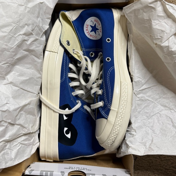 Converse | Shoes | Converse Cdg Blue Hightop | Poshmark